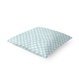 Bilderwelten Dekokissen blau Landhaus - Cottage Core - Blaues Karo Diagonal - Bett Couch Sofakissen Bezug & F&uuml;llung in 40x40 50x50 60x60