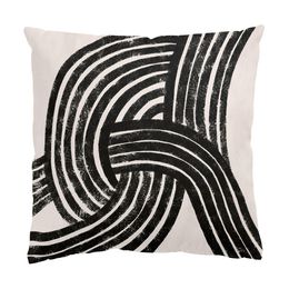 Bilderwelten Dekokissen beige originell Abstrakt - Knoten schwarz - Bett Couch Sofakissen Bezug & F&uuml;llung in 40x40 50x50 60x60