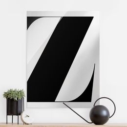 Bilderwelten Glasbild Buchstaben & Zahlen modern schwarz weiss Glas Wandbild - Antiqua Letter Z - Deko Jugendzimmer