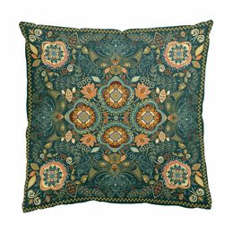 Bilderwelten Dekokissen gr&uuml;n Spirituell Orientalisch - Detailliertes Boho Muster in Gr&uuml;n - Paisley Sofakissen Bezug & F&uuml;llung in 40x40 50x50 60x60
