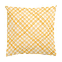 Bilderwelten Dekokissen gelb Landhaus - Cottage Core - Gelbes Karo Diagonal - Bett Couch Sofakissen Bezug & F&uuml;llung in 40x40 50x50 60x60