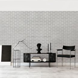 Bilderwelten Fototapete Vliestapete Motiv Steinoptik grau - Graue Ziegelwand - Beton Wohnzimmer Schlafzimmer