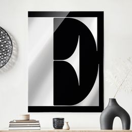Bilderwelten Glasbild Buchstaben & Zahlen modern schwarz weiss Glas Wandbild - Antiqua Letter E Schwarz - Deko Jugendzimmer