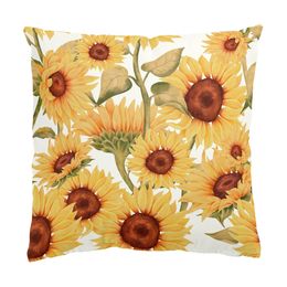 Bilderwelten Dekokissen gelb Blumen Illustration Aquarell - Gro&szlig;e Sonnenblumen - Sonnenblumen Sofakissen Bezug & F&uuml;llung in 40x40 50x50 60x60
