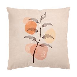 Bilderwelten Dekokissen beige Abstrakt - Boho Bl&auml;tter III - Pflanzen Sofakissen Bezug & F&uuml;llung in 40x40 50x50 60x60