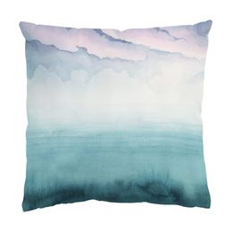 Bilderwelten Dekokissen t&uuml;rkis Strand Abstrakt - D&auml;mmerung auf der Bucht I - Meerblick Sofakissen Bezug & F&uuml;llung in 40x40 50x50 60x60