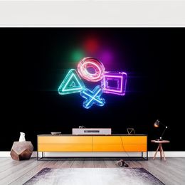 Bilderwelten Fototapete Neon Kreis Quadrat Dreieck X
