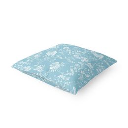 Bilderwelten Dekokissen Kissenbezug blau Vintage - Blumenranken auf Blau - Pflanzen Sofakissen Bezug & F&uuml;llung in 40x40 50x50 60x60