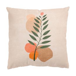 Bilderwelten Dekokissen beige Abstrakt - Boho Bl&auml;tter II - Pflanzen Sofakissen Bezug & F&uuml;llung in 40x40 50x50 60x60