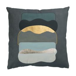 Bilderwelten Dekokissen grau Abstrakt - Formen Muster auf Dunkelgrau - Bett Couch Sofakissen Bezug & F&uuml;llung in 40x40 50x50 60x60