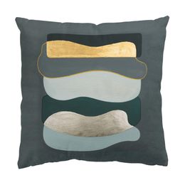 Bilderwelten Dekokissen grau Abstrakt - Formen Muster auf Dunkelgrau II - Bett Couch Sofakissen Bezug & F&uuml;llung in 40x40 50x50 60x60