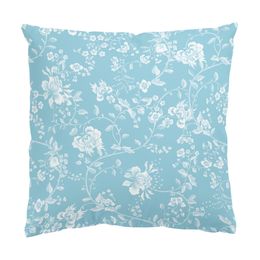 Bilderwelten Dekokissen Kissenbezug blau Vintage - Blumenranken auf Blau - Pflanzen Sofakissen Bezug & F&uuml;llung in 40x40 50x50 60x60