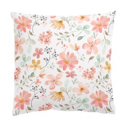 Bilderwelten Dekokissen pastell Blumen Illustration Aquarell - Blumen Muster Pastell Rosa Aquarell - Bett Couch Sofakissen Bezug & F&uuml;llung in 40x40 50x50 60x60