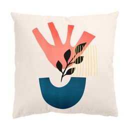 Bilderwelten Dekokissen Kissenbezug bunt Blumen Abstrakt - Blumengru&szlig; in Rosa und Blau - Bett Couch Sofakissen Bezug & F&uuml;llung in 40x40 50x50 60x60