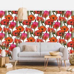Bilderwelten Fototapete Ein Feld voller Mohnblumen