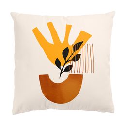 Bilderwelten Dekokissen gelb Blumen Abstrakt - Blumengru&szlig; in Gelb - Bett Couch Sofakissen Bezug & F&uuml;llung in 40x40 50x50 60x60
