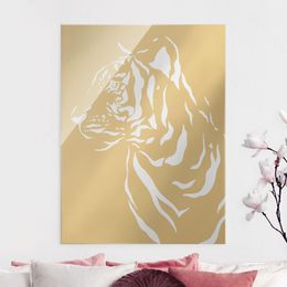 Bilderwelten Glasbild Safari Tiere - Portrait Tiger Beige