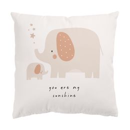 Bilderwelten Dekokissen Kissenbezug beige Tiere Illustration - Boho Elefantenmama mit Baby - Himmel Sofakissen Bezug & F&uuml;llung in 40x40 50x50 60x60