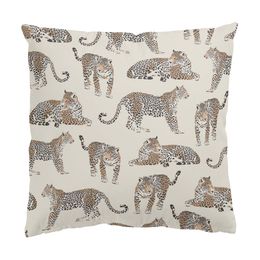 Bilderwelten Dekokissen Kissenbezug beige Tiere Vintage - Ethno Safari Leoparden - Retro Sofakissen Bezug & F&uuml;llung in 40x40 50x50 60x60