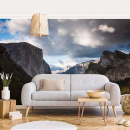 Bilderwelten Fototapete Wolken &uuml;ber Berglandschaft