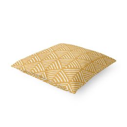 Bilderwelten Dekokissen Kissenbezug gelb Abstrakt - Ethno Muster Pyramiden - Bett Couch Sofakissen Bezug & F&uuml;llung in 40x40 50x50 60x60