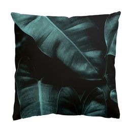 Bilderwelten Dekokissen Kissenbezug gr&uuml;n Tropisch - Dschungel Bl&auml;tter Dunkelgr&uuml;n - Bett Couch Sofakissen Bezug & F&uuml;llung in 40x40 50x50 60x60