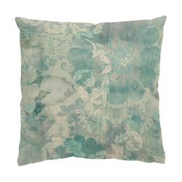 Bilderwelten Dekokissen Kissenbezug blau Vintage - Eisblumen - Ornamente Sofakissen Bezug & F&uuml;llung in 40x40 50x50 60x60