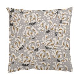 Bilderwelten Dekokissen Kissenbezug grau Tropisch - Ethno Safari Bl&uuml;tenmuster - Bett Couch Sofakissen Bezug & F&uuml;llung in 40x40 50x50 60x60