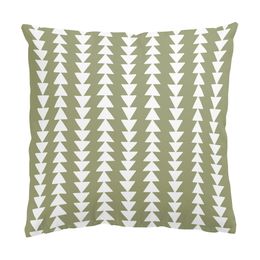 Bilderwelten Dekokissen Kissenbezug gr&uuml;n Abstrakt - Ethno Muster kleine Dreiecke - Bett Couch Sofakissen Bezug & F&uuml;llung in 40x40 50x50 60x60