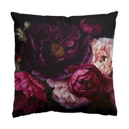 Bilderwelten Dekokissen Kissenbezug violett Blumen Illustration - Dunkle purpurne Bl&uuml;ten - Bett Couch Sofakissen Bezug & F&uuml;llung in 40x40 50x50 60x60