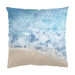 Bilderwelten Dekokissen Kissenbezug blau Strand maritim - Ebbe und Flut in Farbe II - Landschaft Sofakissen Bezug & F&uuml;llung in 40x40 50x50 60x60
