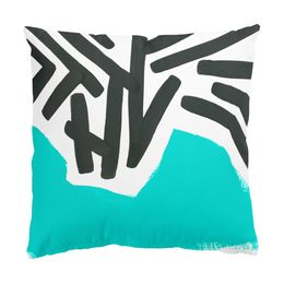 Bilderwelten Dekokissen schwarz originell Abstrakt - Farbenlabyrinth II - Bett Couch Sofakissen Bezug & F&uuml;llung in 40x40 50x50 60x60