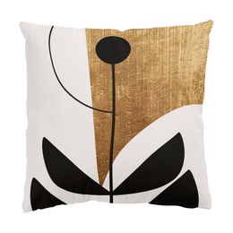 Bilderwelten Dekokissen Kissenbezug gold originell modern - Abstrakte Formen - Blume Gold - Bett Couch Sofakissen Bezug & F&uuml;llung in 40x40 50x50 60x60