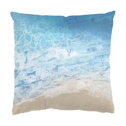 Bilderwelten Dekokissen Kissenbezug blau Strand maritim - Ebbe und Flut in Farbe I - Landschaft Sofakissen Bezug & F&uuml;llung in 40x40 50x50 60x60