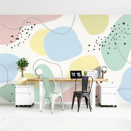 Bilderwelten Fototapete Vliestapete modern Wandtapete pastell - Gro&szlig;e geometrische Formen - Pastell - Geometrisch Kinderzimmer Baby M&auml;dchen Jungen