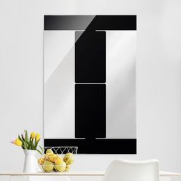 Bilderwelten Glasbild Buchstaben & Zahlen modern schwarz weiss Glas Wandbild - Antiqua Letter H Schwarz - Deko Jugendzimmer