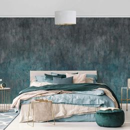 Bilderwelten Fototapete Strand Shabby Wandtapete blau - Blauer Korallengrund - Unterwasser Wohnzimmer Schlafzimmer