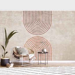 Bilderwelten Fototapete originell Vintage Wandtapete beige - Torb&ouml;gen I - Geometrisch Wohnzimmer Schlafzimmer