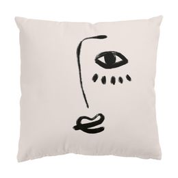 Bilderwelten Dekokissen Kissenbezug beige Portrait Illustration - Alina Buffiere Illustration - Ich seh dich - Bett Couch Sofakissen Bezug-in 40x40 50x50 60x60