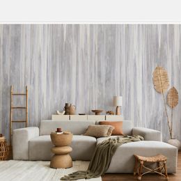 Bilderwelten Fototapete Vliestapete Shabby Steinoptik weiss - Flie&szlig;ende Farbe - Beton Wohnzimmer Schlafzimmer