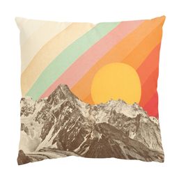 Bilderwelten Dekokissen bunt Natur modern - Berge mit buntem Himmel - Berg Sofakissen Bezug & F&uuml;llung in 40x40 50x50 60x60