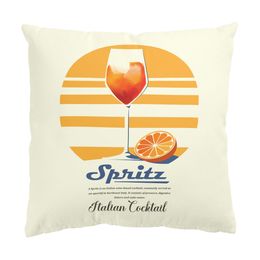 Bilderwelten Dekokissen Kissenbezug orange Buchstaben & Zahlen Vintage - Aperol Spritz - Italian Cocktail - Retro Sofakissen Bezug & F&uuml;llung in 40x40 50x50 60x60