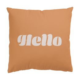 Bilderwelten Dekokissen Kissenbezug orange Spr&uuml;che Abstrakt - Apricot Hello - Spr&uuml;che Sofakissen Bezug & F&uuml;llung in 40x40 50x50 60x60