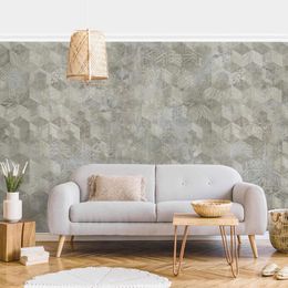 Bilderwelten Fototapete Geometrisches Vintage Muster mit Ornamenten Beige