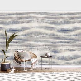 Bilderwelten Fototapete Natur modern Aquarell beige - Aquarell Nebel Streifen - Landschaft Wohnzimmer Schlafzimmer