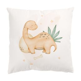 Bilderwelten Dekokissen orange Tiere modern Aquarell - Baby Brachiosaurus - Dinosaurier Sofakissen Bezug & F&uuml;llung in 40x40 50x50 60x60