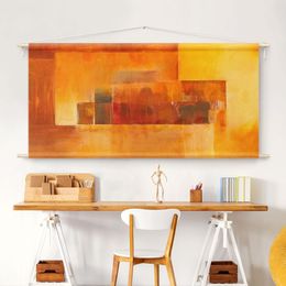 Bilderwelten Wandteppich originell orange Abstrakt Stoffbild - Indischer Sommer - Wandbild Wohnzimmer Schlafzimmer