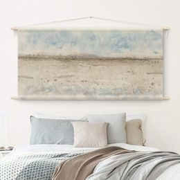 Bilderwelten Wandteppich originell beige Abstrakt Stoffbild - Horizont-Kante I - Wandbild Wohnzimmer Schlafzimmer