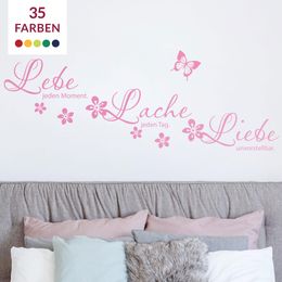 Bilderwelten Wandtattoo Spr&uuml;che modern selbstklebend weiss - Lebe jeden Moment - Spr&uuml;che Wohnzimmer Schlafzimmer