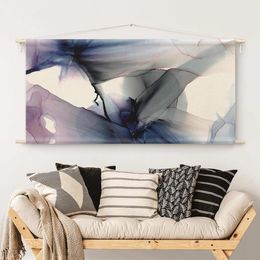 Bilderwelten Wandteppich originell violett Abstrakt Aquarell - Violett im Fluss - Wandbild Wohnzimmer Schlafzimmer